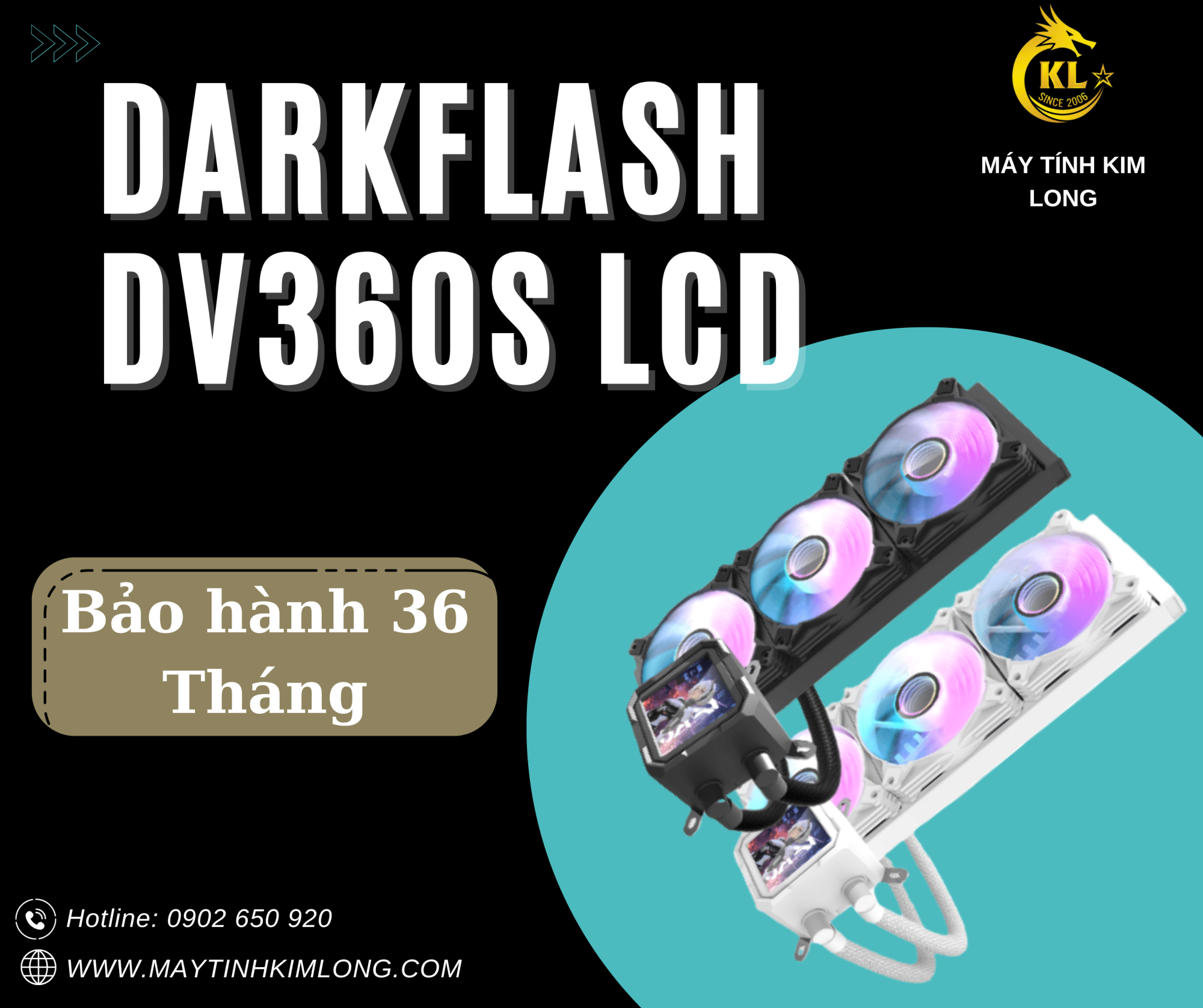 TẢN NHIỆT AIO CPU DARKFLASH DV360S IPS LCD | MaytinhKimLong.com