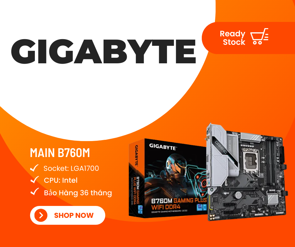 Mainboard Gigabyte B760M GAMING PLUS WIFI DDR4 | MaytinhKimLong.com