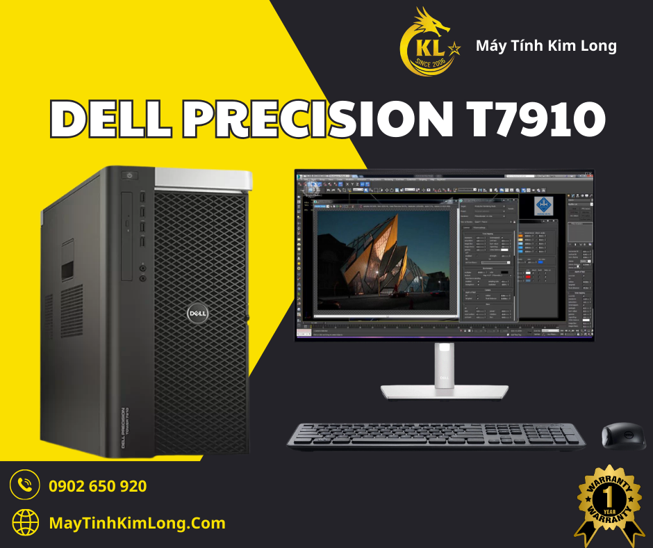 Máy Trạm Dell Precision T7910/E5-2696v3/Ram 32GB/SSD 512GB/HDD 1TB/VGA ...