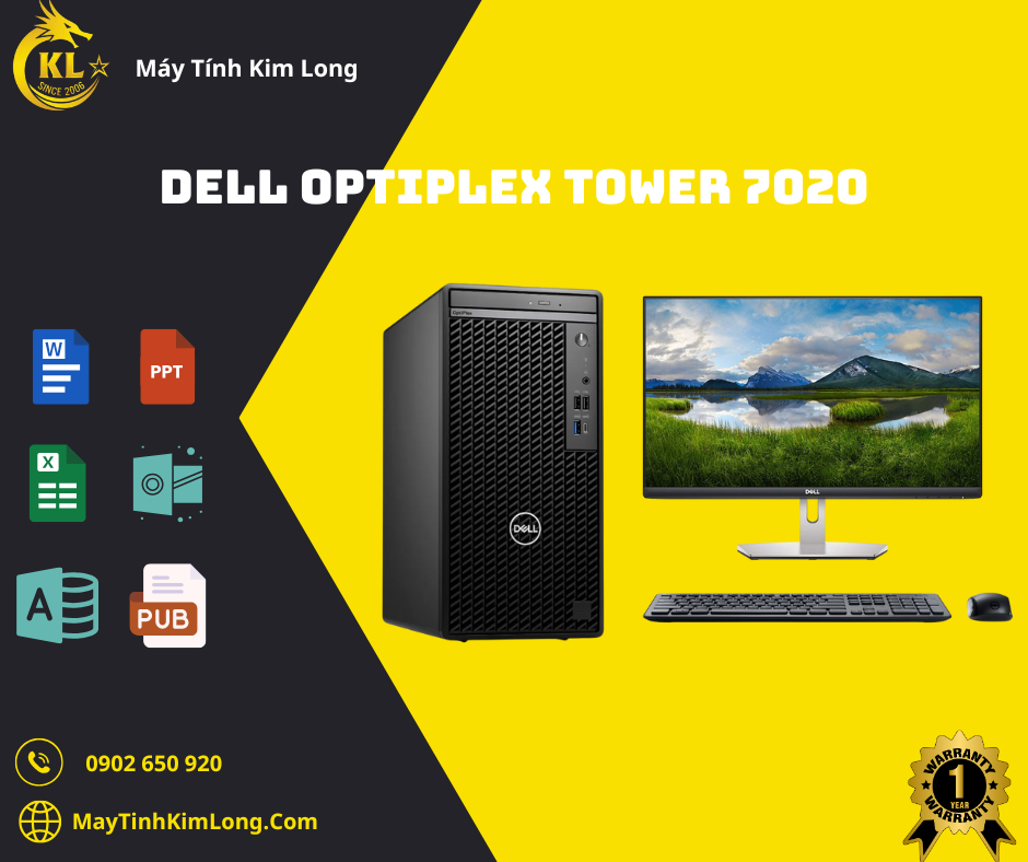 Máy tính bàn Dell OptiPlex Tower (7020) i5-14500,8 GB DDR5,SSD 512GB ...
