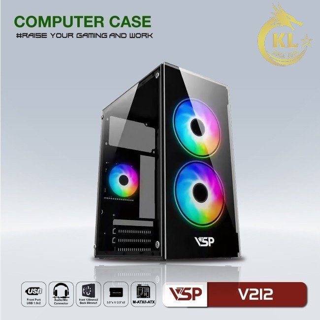 Thùng máy Case VSP V212 (Đen) | MaytinhKimLong.com